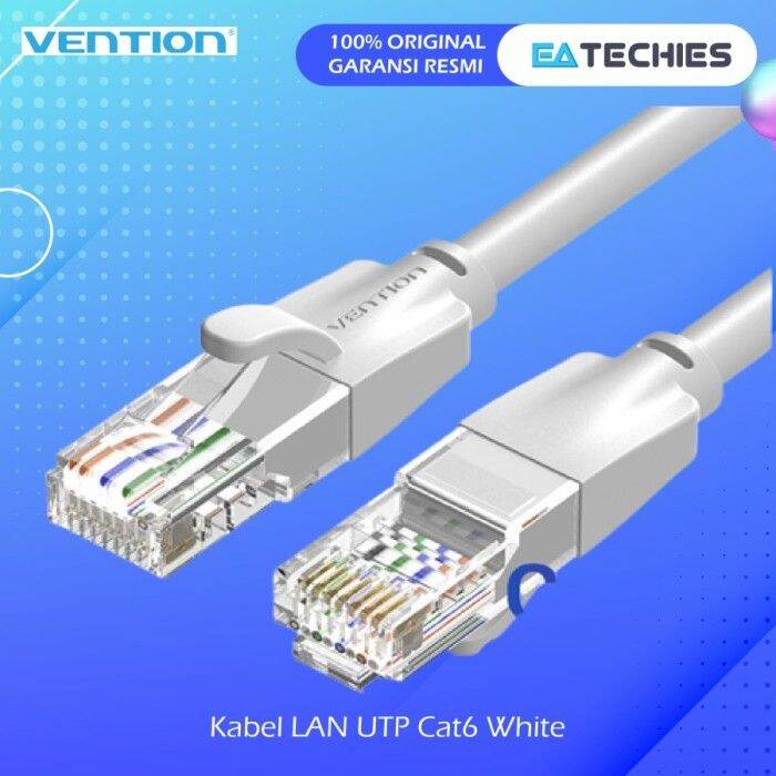 Vention Cat6 2M White Kabel Lan Ethernet Gigabit Rj45 Utp ORIGINAL | Lazada Indonesia