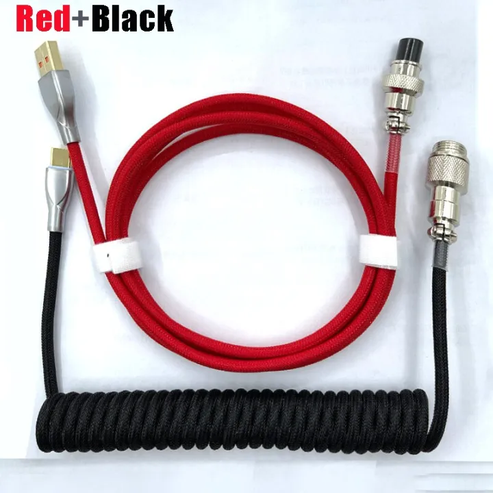 Type C USB Cable Wire Mechanical Keyboard Spiral Custom Gaming Coiled ...