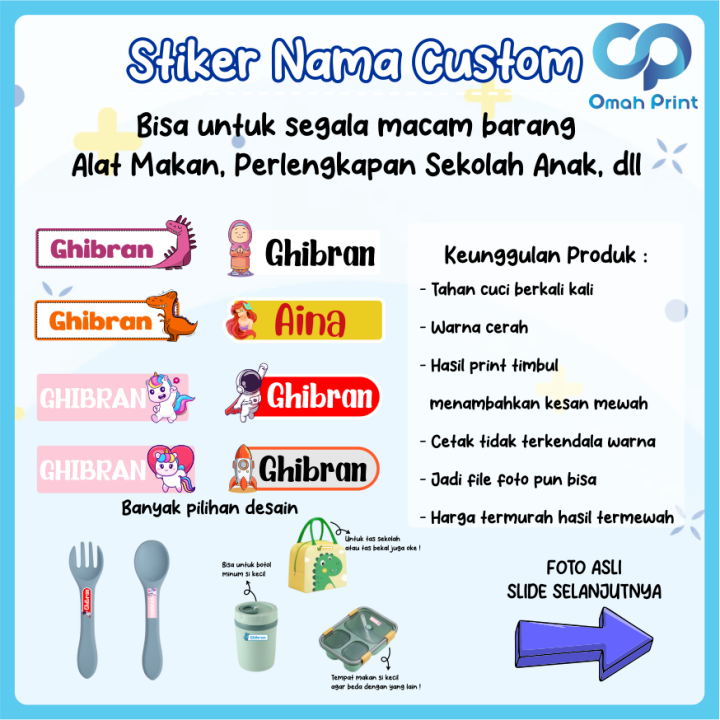 Stiker nama custom Sticker pencil Sticker custom ATK anak Sticker buku ...