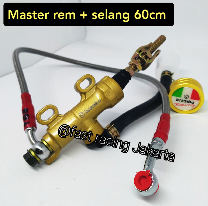 master rem belakang tonjokan + selang rem 60cm universal SILVER ...
