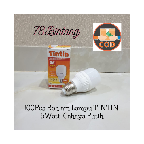 78Bintang 100PCS Lampu TINTIN LED 5Watt - Bohlam Lampu LED 5Watt - Lampu - Lampu LED - Bohlam ...
