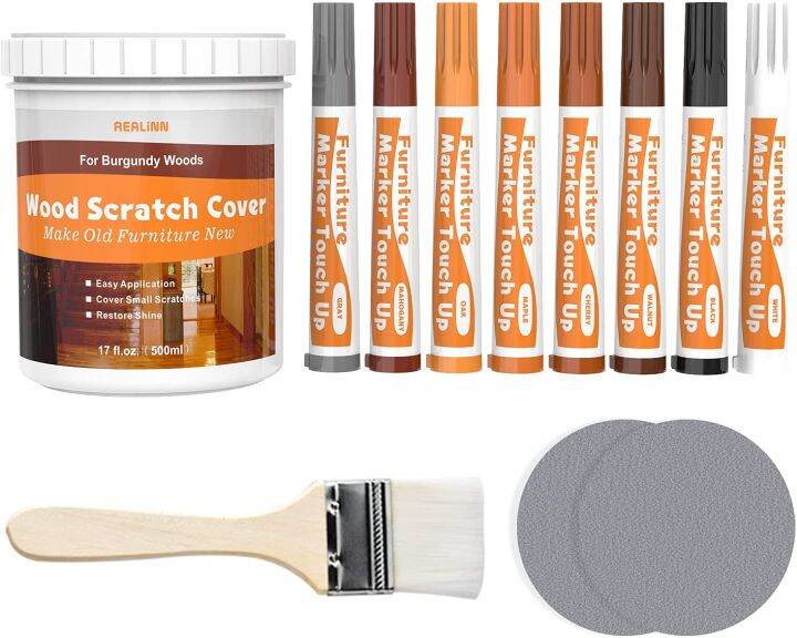 REALINN Water Based Wood Stain 17 Fl Oz / 500ml Scratch Cover for ...