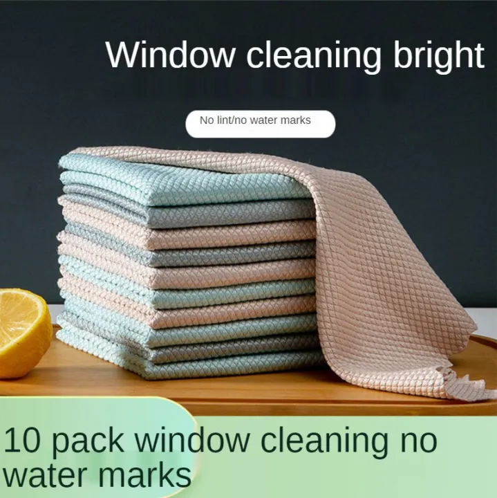 READY STOCK 10PCS Fish Scale Rag for Glass Cleaning and Mirror Special ...