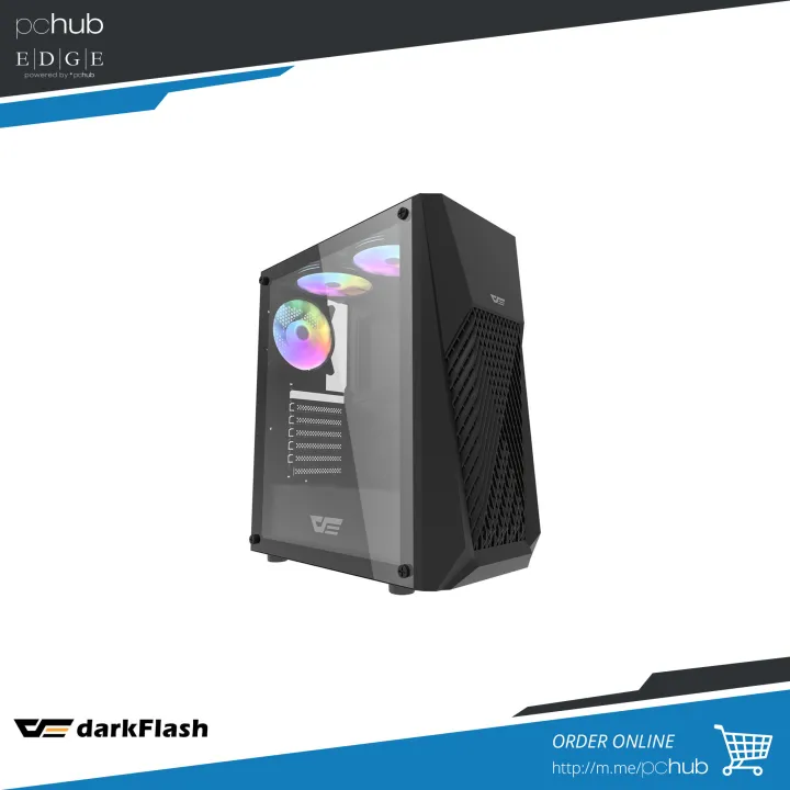 darkFlash DK150 TG, ATX, black, 3x120mm | Lazada PH