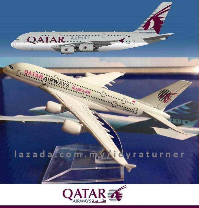 NEW Qatar Airways A380 Aircraft Model 16cm Die-cast Metal Airplane ...