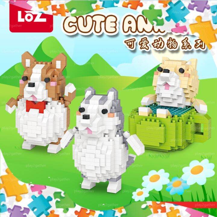 LOZ IDEAS 9587 / 9588 / 9589 Mini Block Cute Animal Series Cartoon Character Building Brick ...