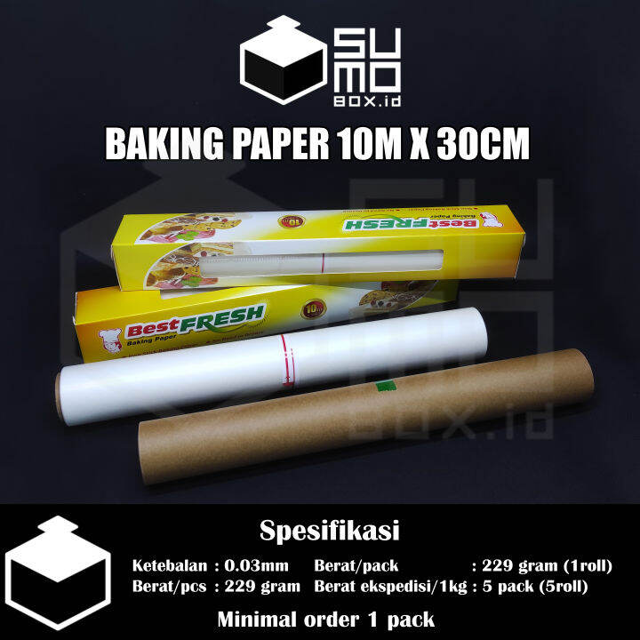 Baking Paper Best Fresh 30cm x 10meter Putih dan Coklat / Kertas Roti ...