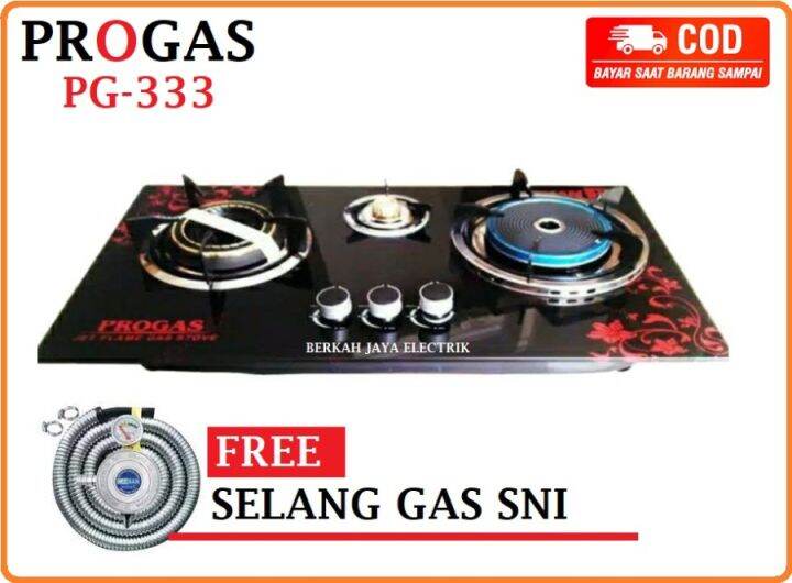 Kompor Gas PROGAS PG-333 Mix Bara Kompor Tanam 3 Tungku + Selang SNI | Lazada Indonesia