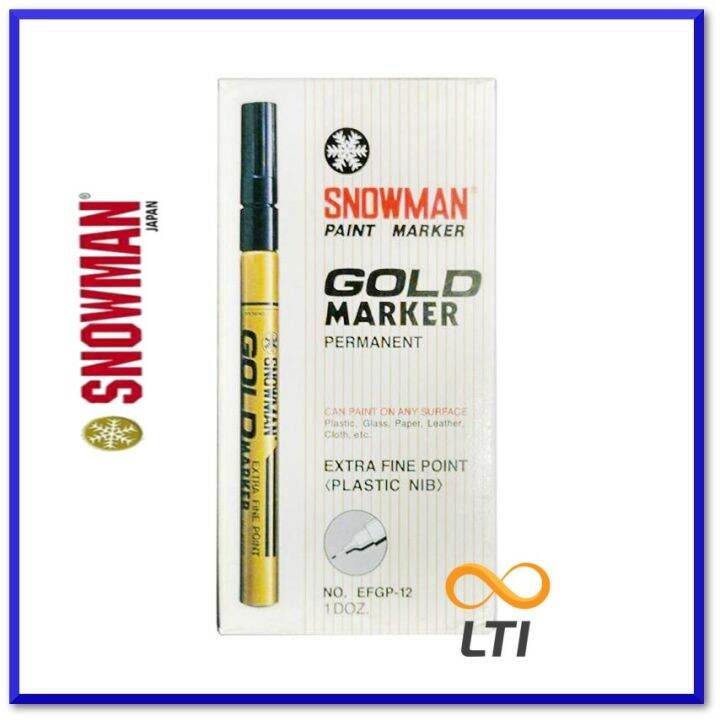 Spidol Snowman Paint Marker Extra Fine Marker Gold EFGP-12/LSN BISA ...