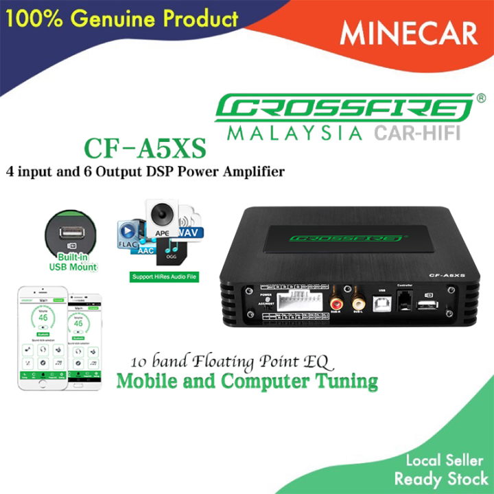 CROSSFIRE DSP AMPLIFIER CF-A5XS BUILT IN 4 CHANNEL AMPLIFIER WITH 10 ...