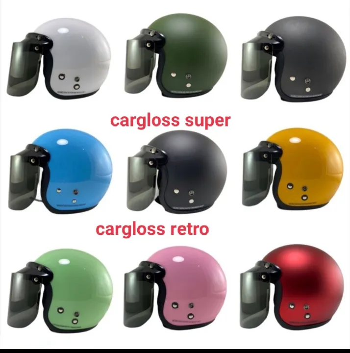 HELM CARGLOSS RETRO PULL WARNA SET KACA CEMBUNG/FLAT | Lazada Indonesia