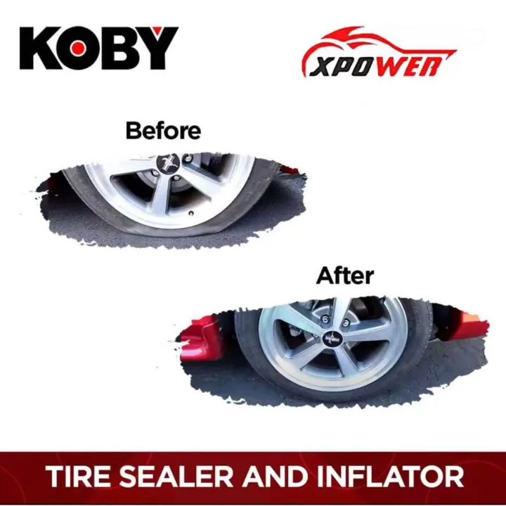 popular KOBY TIRE SEALER AND INFLATOR 450ML / 600ML FOR MOTORCYCLE ...