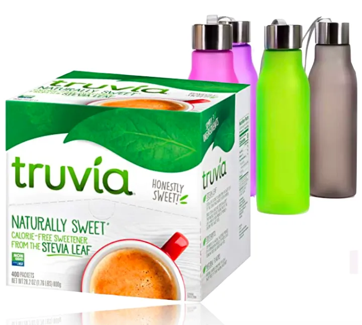 Truvia Natural NphGQ Sweetener, 400 Count with FREE FROSTED TUMBLER ...