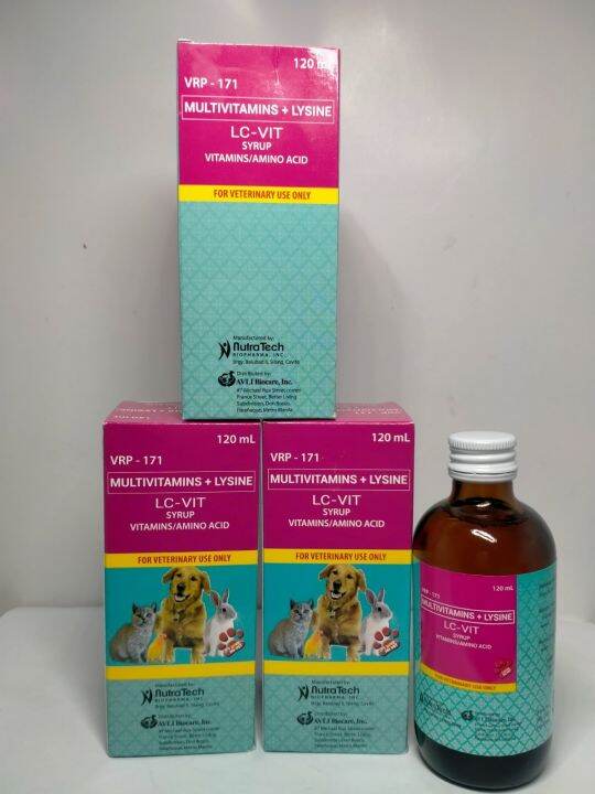 [CLR AGRIVET ] 3 BOX LC VIT MULTIVITAMINS + LYSINE SYRUP 120 ML | Lazada PH