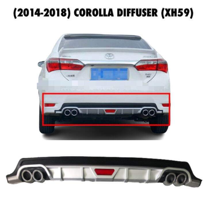 OC (2014 2015 2016 2017 2018) TOYOTA COROLLA Car Rear Bumper Diffusers ...