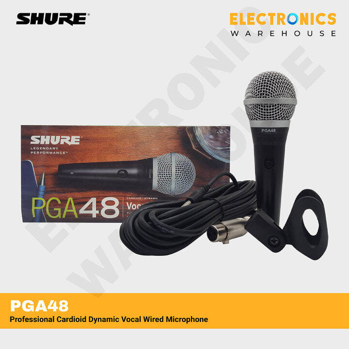 Shure PGA48 Professional Cardioid Dynamic Vocal Wired Microphone | Lazada PH