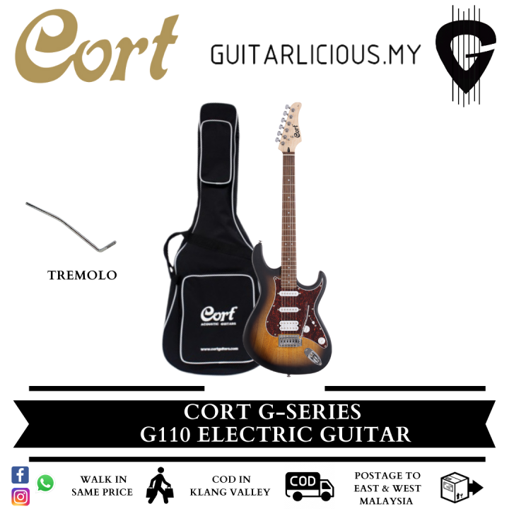 Cort G110 (HSS) Pick up Electric Guitar with Bag - Open Pore Sunburst (OPSB) | Lazada