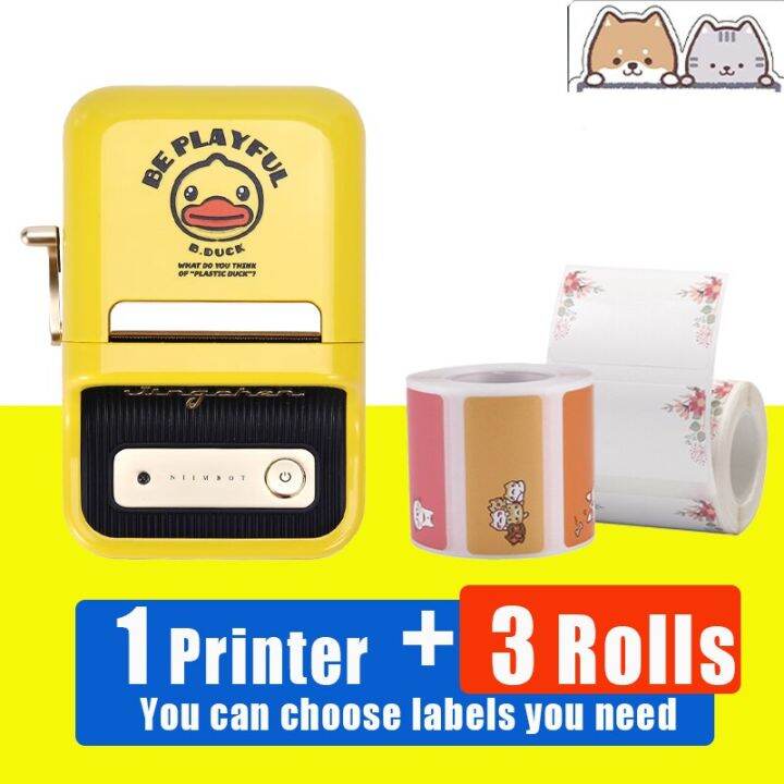 Niimbot B21 Sticker Printer No Ink Thermal Printing With 3 Rolls ...