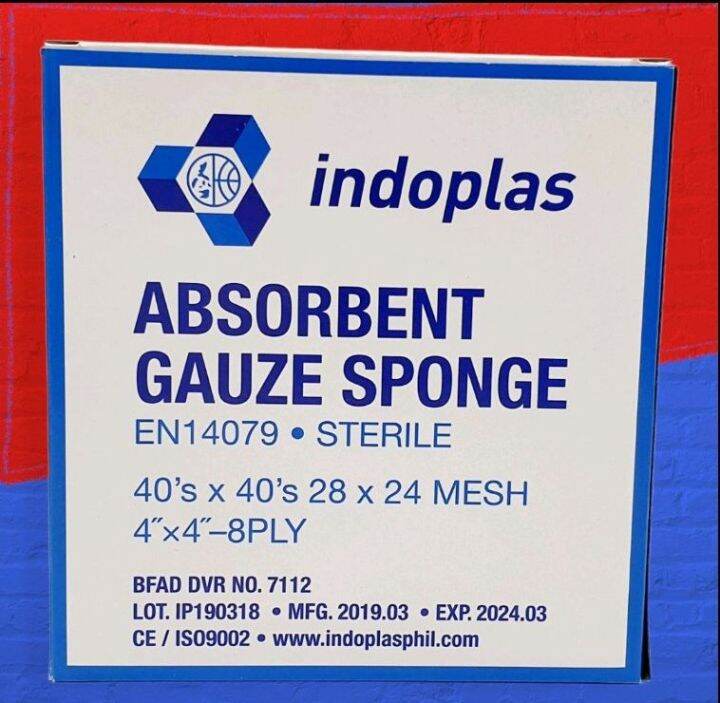 INDOPLAS ABSORBENT GAUZE SPONGE (sold per box) | Lazada PH
