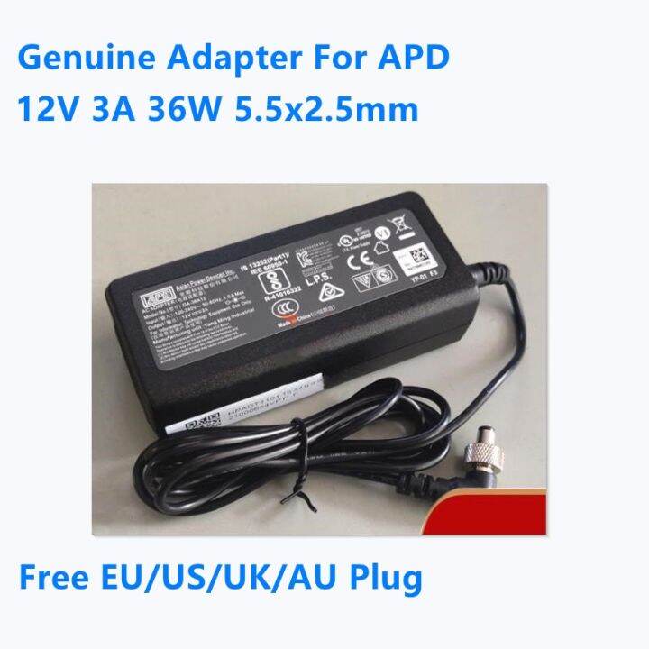 Genuine 12V 2.5A 3A 36W 5.5x2.5mm DA 36A12 AC Adapter For APD Monitor ...
