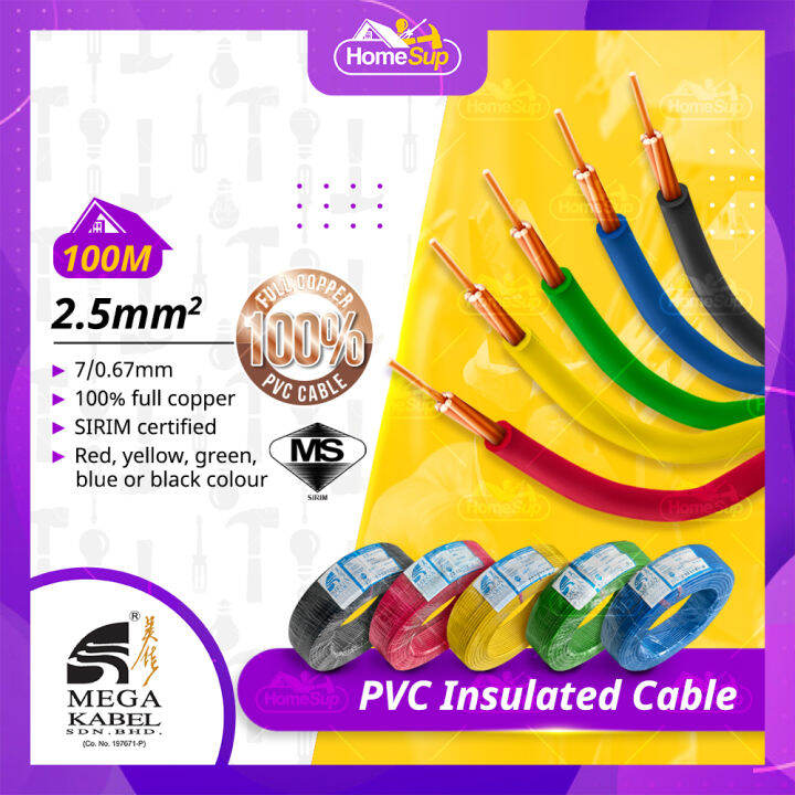MEGA Kabel 2.5mm2 Insulated PVC 100% Pure Copper Cable with SIRIM ...