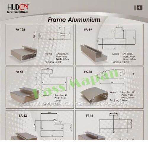 Frame Aluminium Handle Lemari Sliding Huben FA-128 | Lazada Indonesia