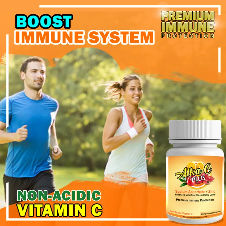 Original Alka C Plus 100 capsules 650mg Sodium Ascorbate with Zinc ...