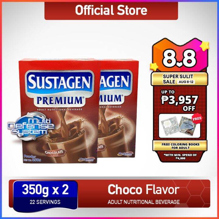 Sustagen Premium Chocolate Flavor 700g (350g x 2) Adult Nutritional Powdered Milk Drink | Lazada PH