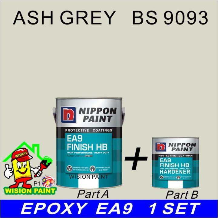 5L ASH GREY BS 9093 ( 5L ) NIPPON EA9 FINISH HB / NIPPON PAINT ...