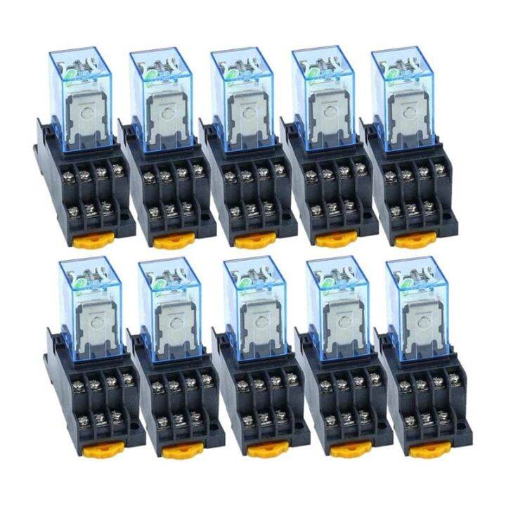10Pc MY4NJ 14PIN 4DPDT Electronic Mini Electromagnetic Relay 5A Coil ...