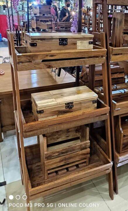 3 layer wooden collapsible shelf/ storage shelf | Lazada PH