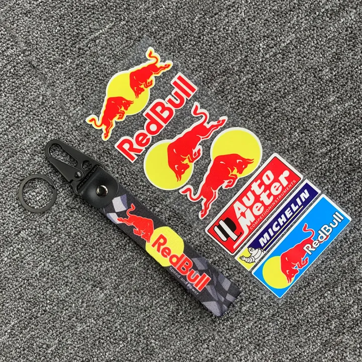 Red Bull Reflective Helmet Sticker Racing Motorcycle Waterproof ...