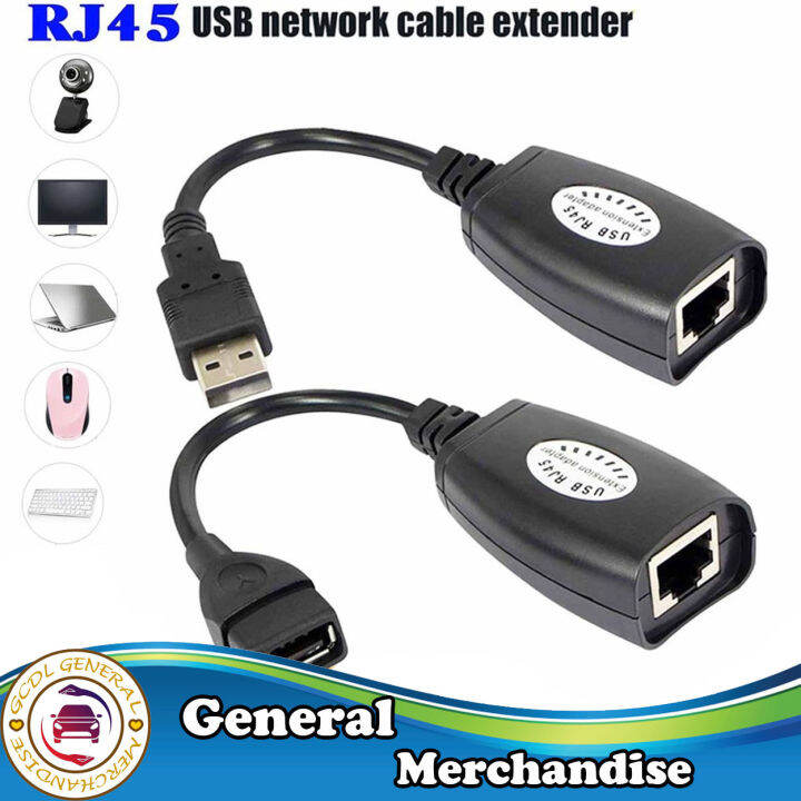 USB RJ45 Extension Adapter, Extender up to 150ft, with Receiver ...