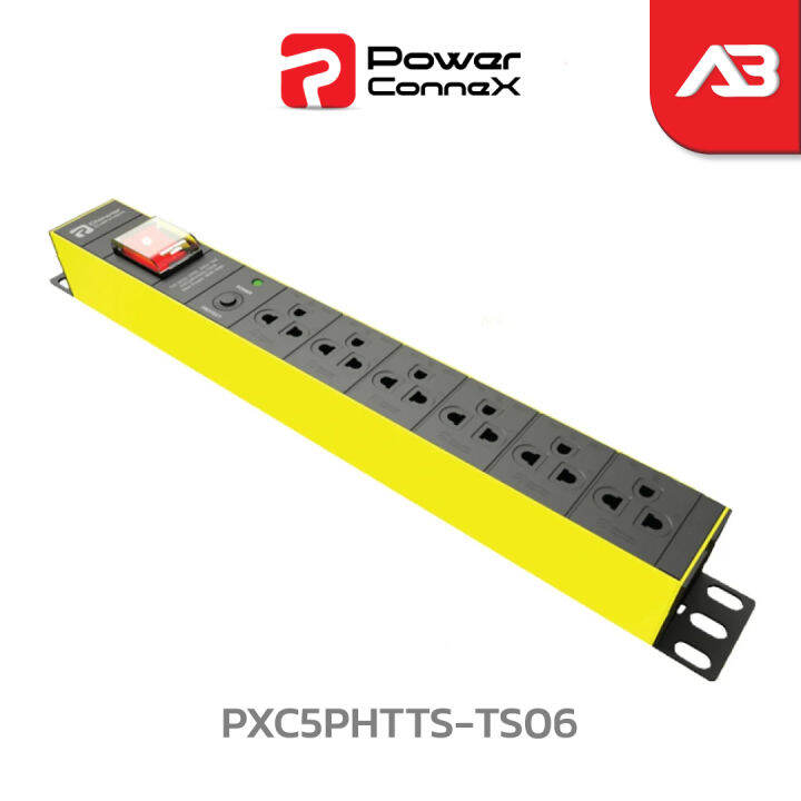 PowerConneX ปลั๊กพ่วงสำหรับตู้แร็ค 6 ช่อง (SURGE PROTECTION) (สายยาว 3 เมตร) รุ่น PXC5PHTTS-TS06 ...