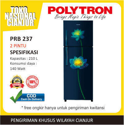 [Cianjur] Kulkas 2 Pintu Polytron Beauty Steel 220 liter PRB 237 ...