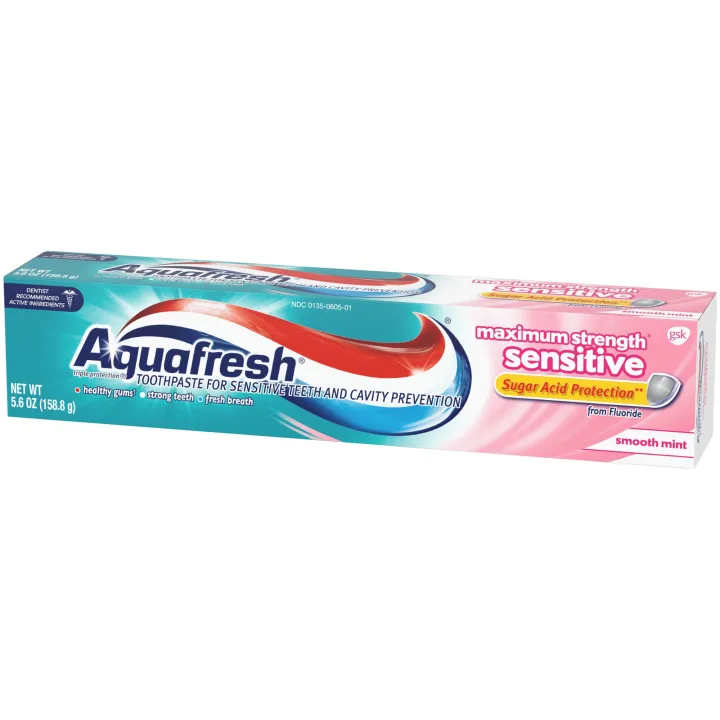 Aquafresh, Fluoride Toothpaste, Maximum Strength for Sensitive Teeth ...