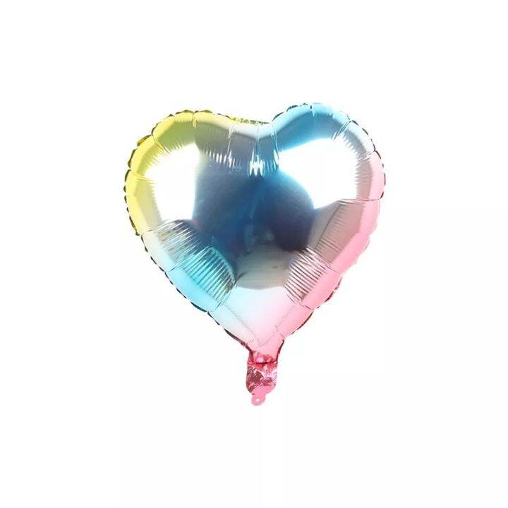 balon foil love rainbow 45 cm / balon foil hati gradasi warna / balon ...