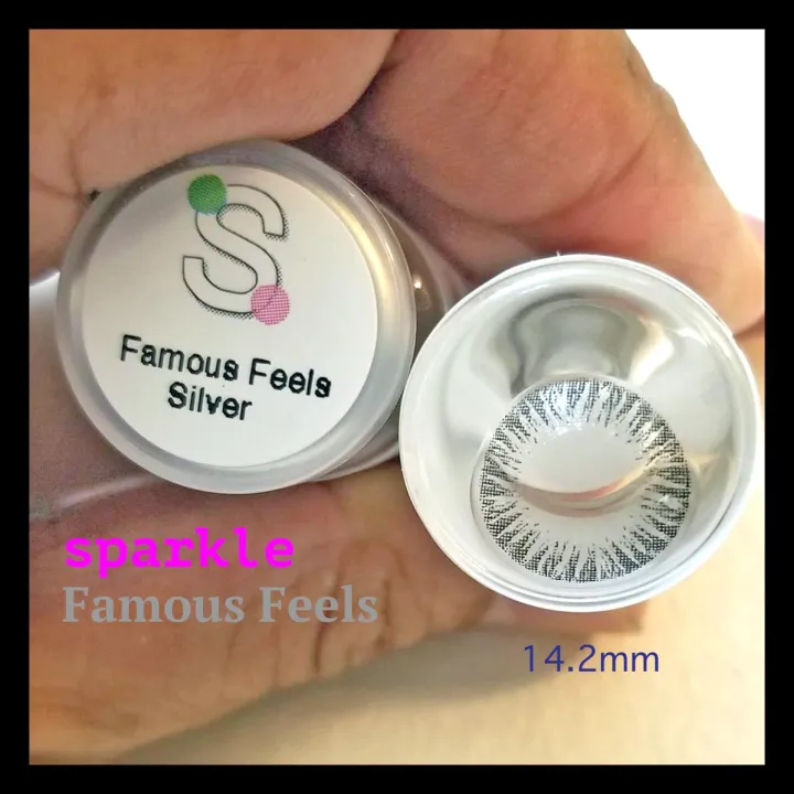 Sparkle Famous Feels Silver Contact Lens 14.2mm w/ free 25ml Solution ...