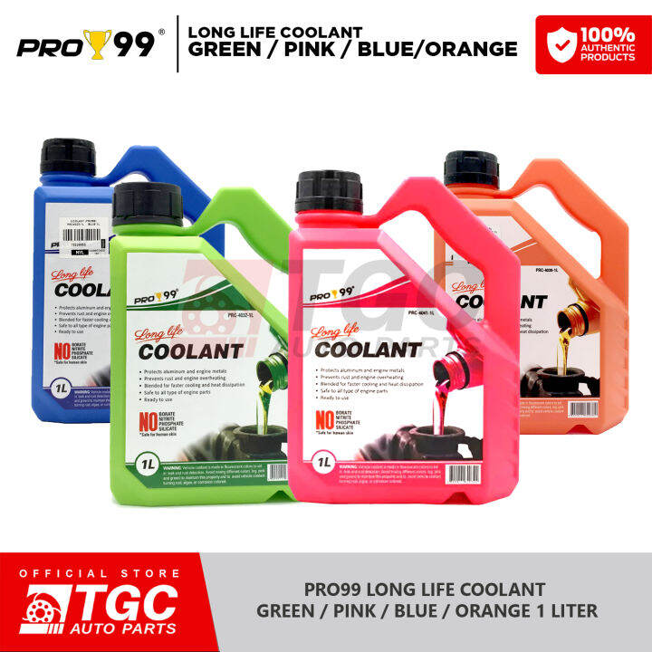 Pro-99 Long Life Radiator Coolant Green 1L 1 Liter / Pink Coolant / Blue Coolant / Orange ...