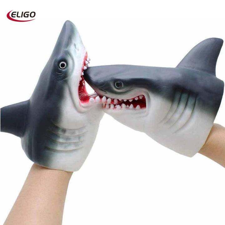 Shark Hand Puppet Toys, Shark Puppets Role Play Toy , Soft Rubber ...