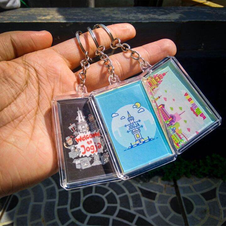 Gantungan Kunci YOGYAKARTA / OLEH-OLEH KHAS KOTA YOGYAKARTA / Dua sisi ...