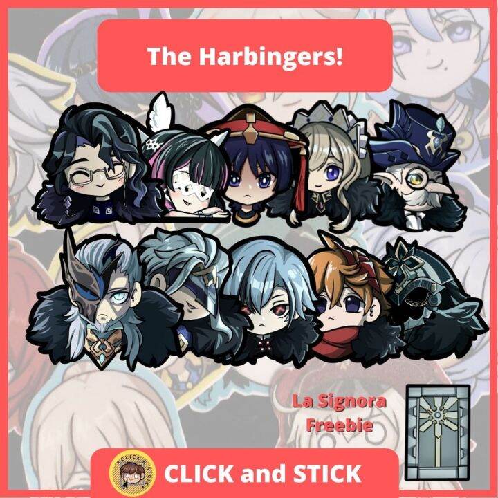 Genshin Impact sticker Fatui harbingers sticker waterproof sticker Aqua ...