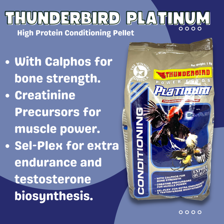 [FCR AGRIVET] 1kg Thunderbird Platinum High Protein Conditioning Pellet ...