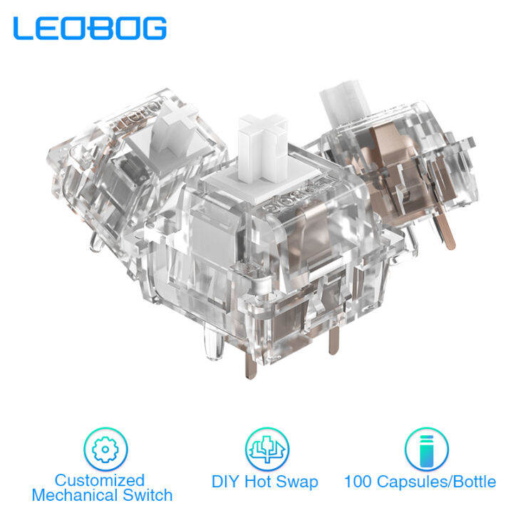 LEOBOG Ice Soul Axis DIY Transparent Customized Keyboard Axis Body 100 ...