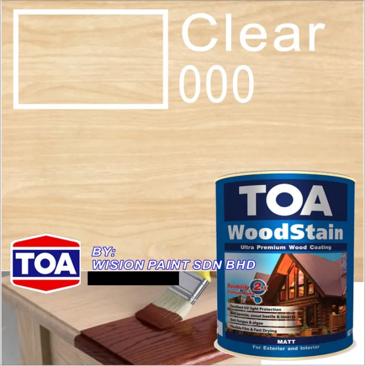 WOODSTAIN 5L - clear matt • TOA • Ultra Premium Wood Coating • Matt Finish • Wood Varnish | Lazada