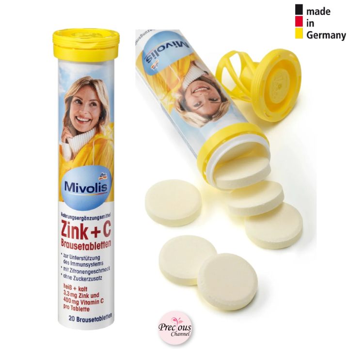 ของแท้!!! Mivolis วิตามิน Zink + C เม็ดฟู่ Brausetabletten 20 St จาก ...