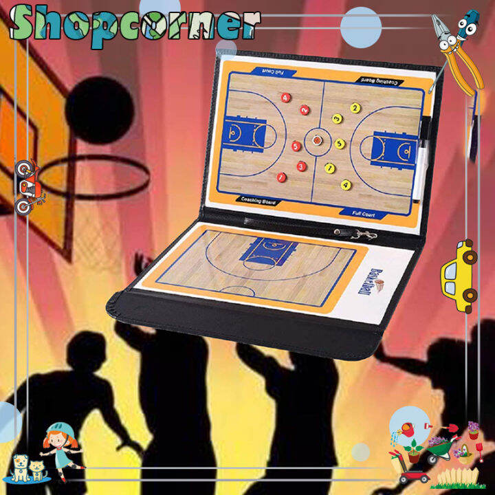 Papan Strategi Basket Magnet Pelatihan Coach Board Folding Pelatih ...