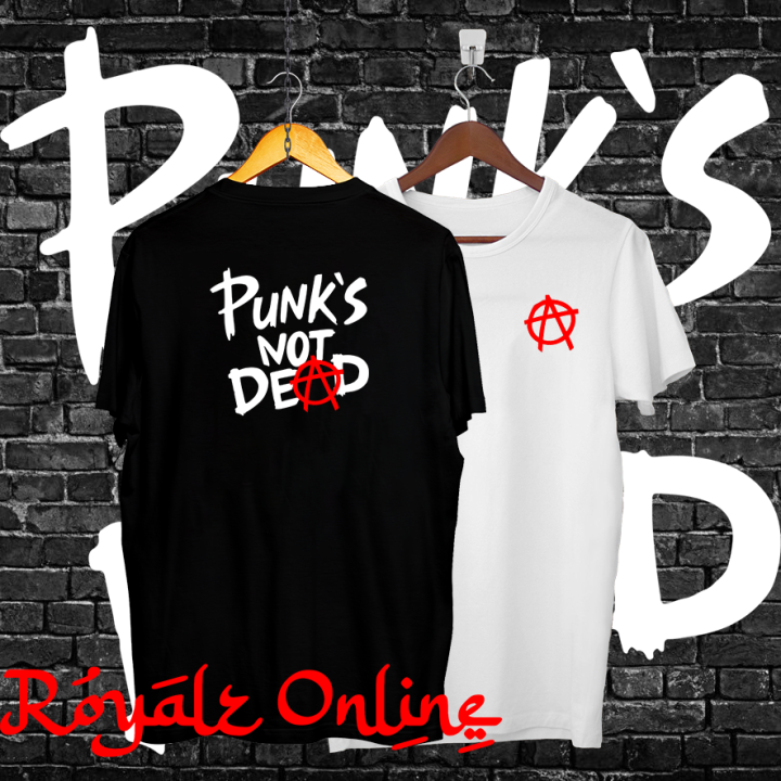 Punks Not Dead Iconic Shirt Vinyl Front And Back Print (Unisex For Men ...
