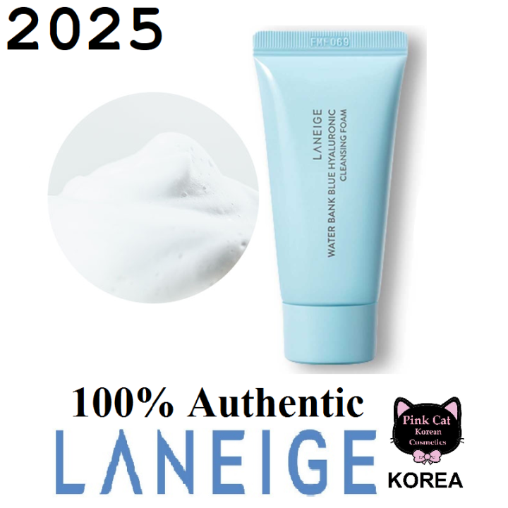 Korean Cosmetics LANEIGE Water Bank Blue Hyaluronic Cleansing Foam 30g ...