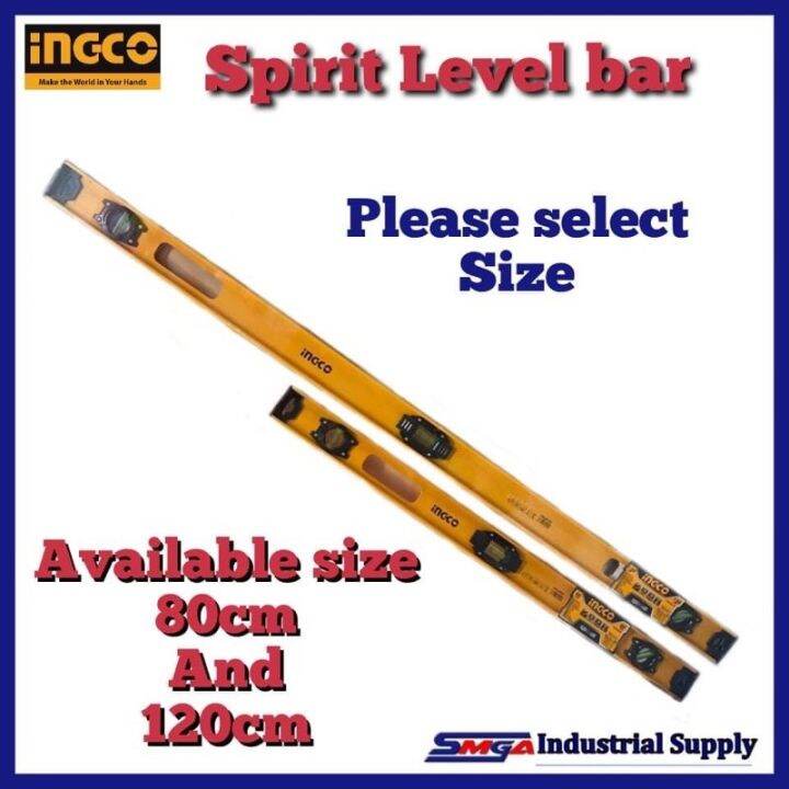Ingco Spirit Level bar 60cm 80cm 100cm and 120cm select size | Lazada PH